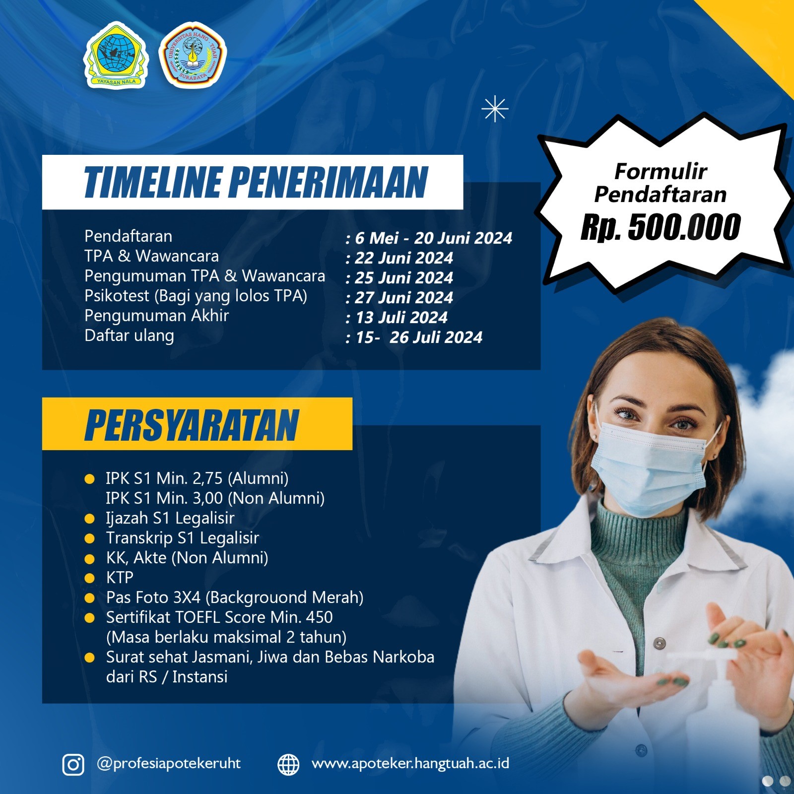 JADWAL PENDAFTARAN PROFESI APOTEKER Periode Gasal T.A. 2024/2025